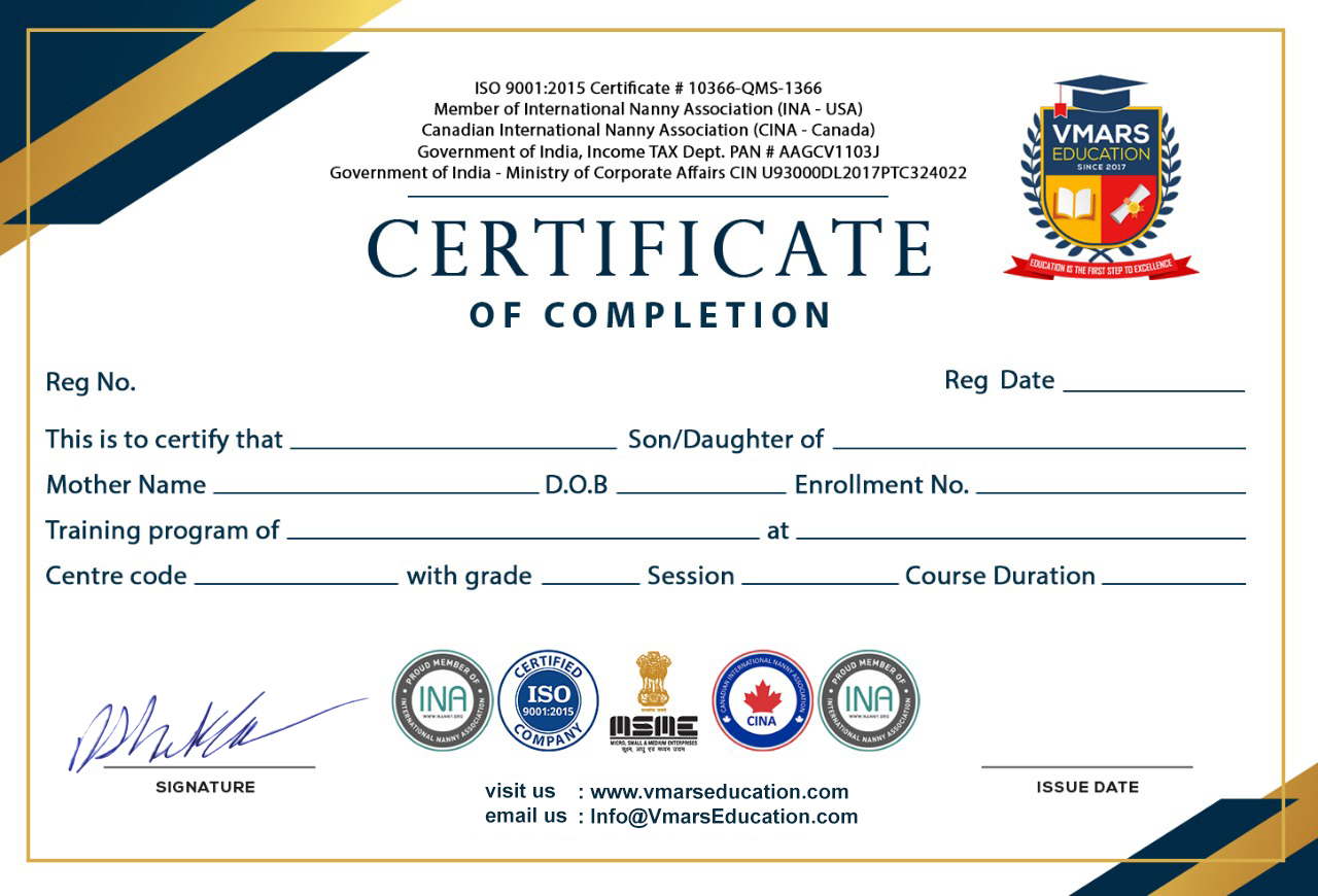 VMARS Certificate